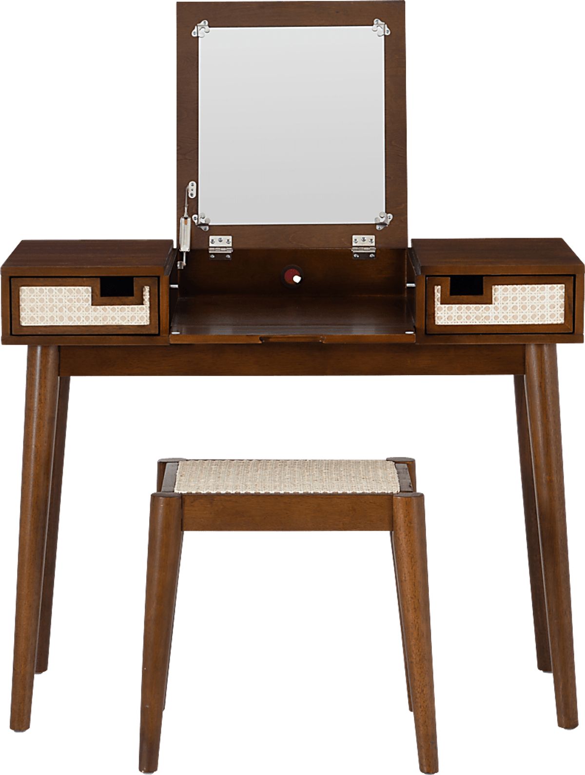 Portsher Brown Dark Wood Vanity Set | Rooms to Go