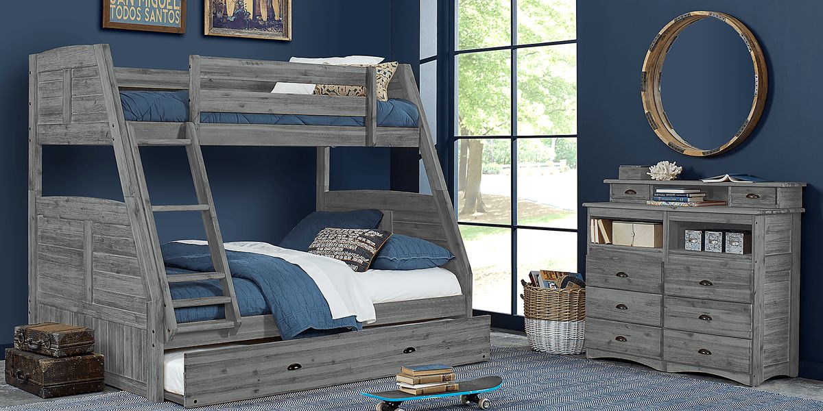 Portside Gray Twin/Full Bunk - Rooms To Go