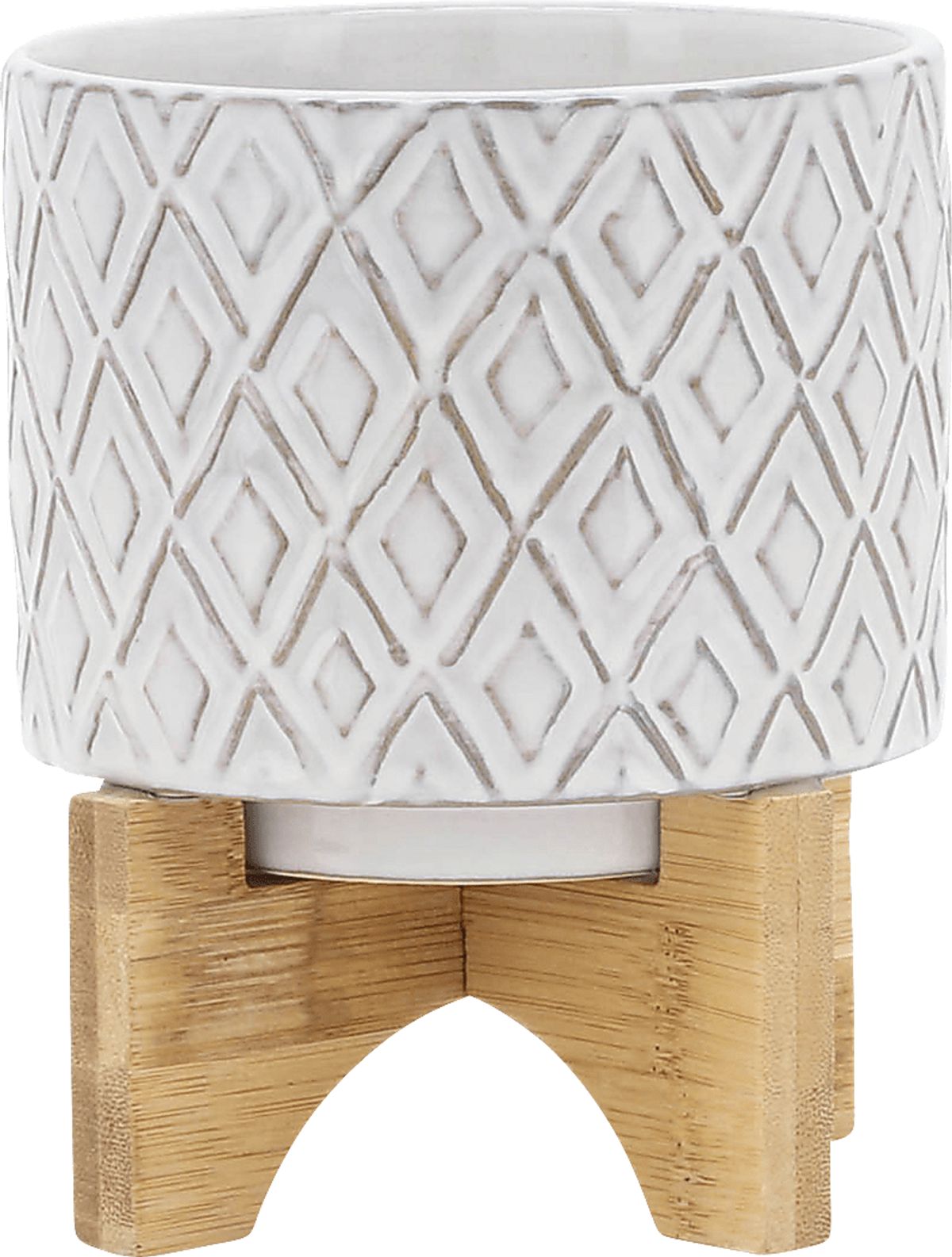 Powderley Ivory Light Wood,White Beige Planter | Rooms to Go