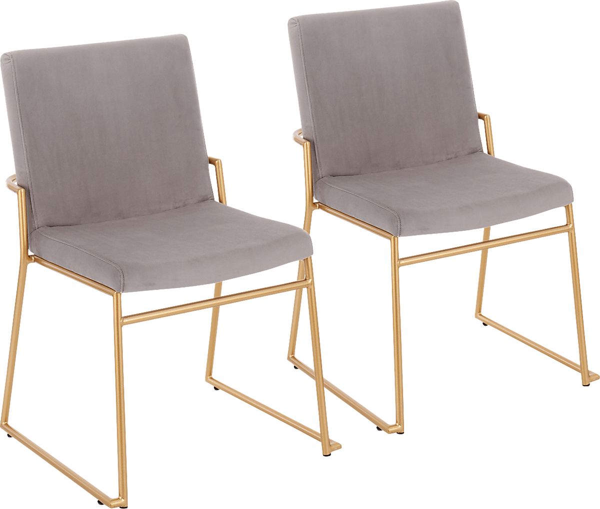 Powhatan II Gray Velvet Plush Dining Chair, Set Of 2 | Rooms to Go