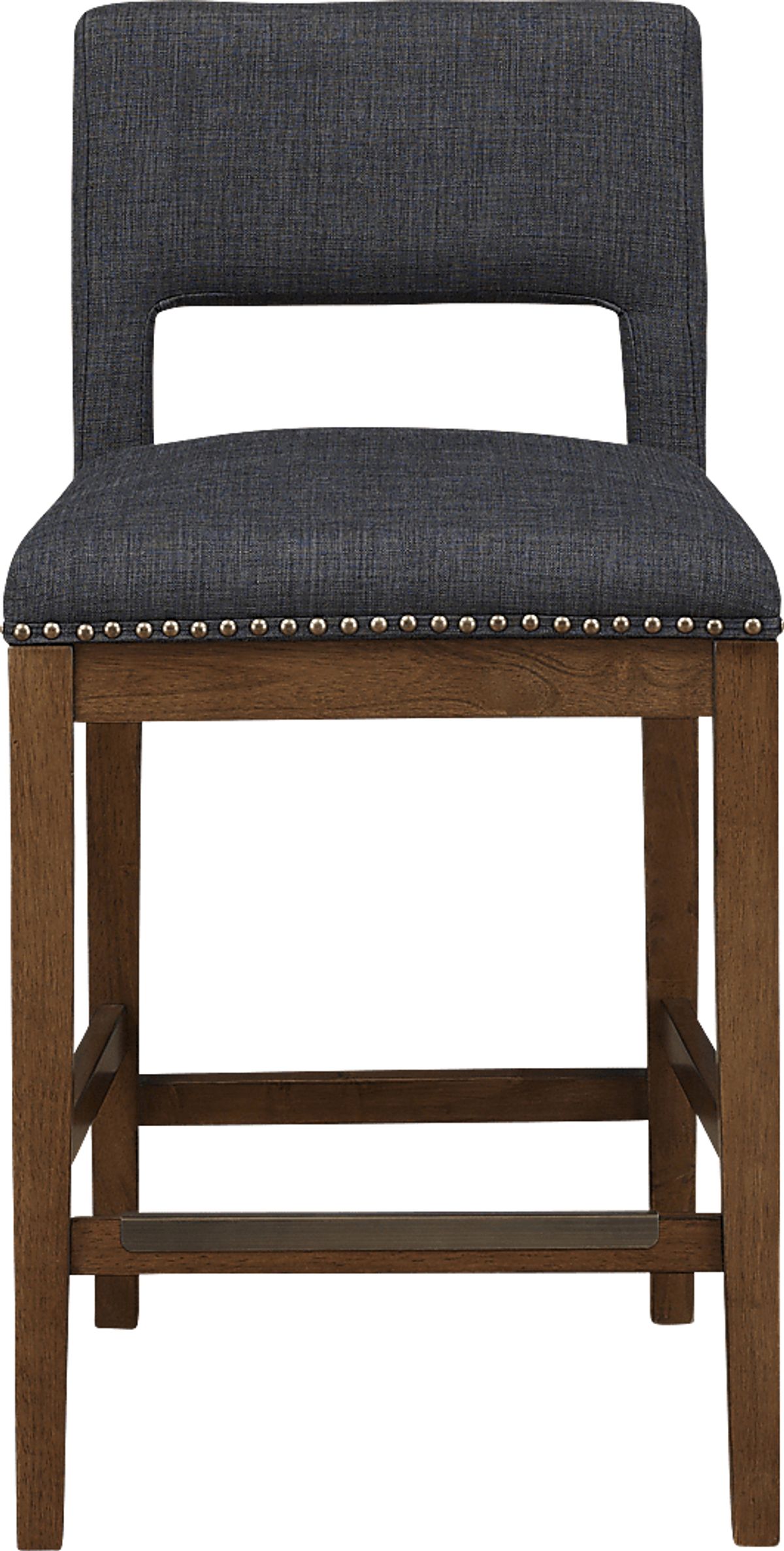 Praro Brown Dark Wood Gray Counter Stool | Rooms to Go
