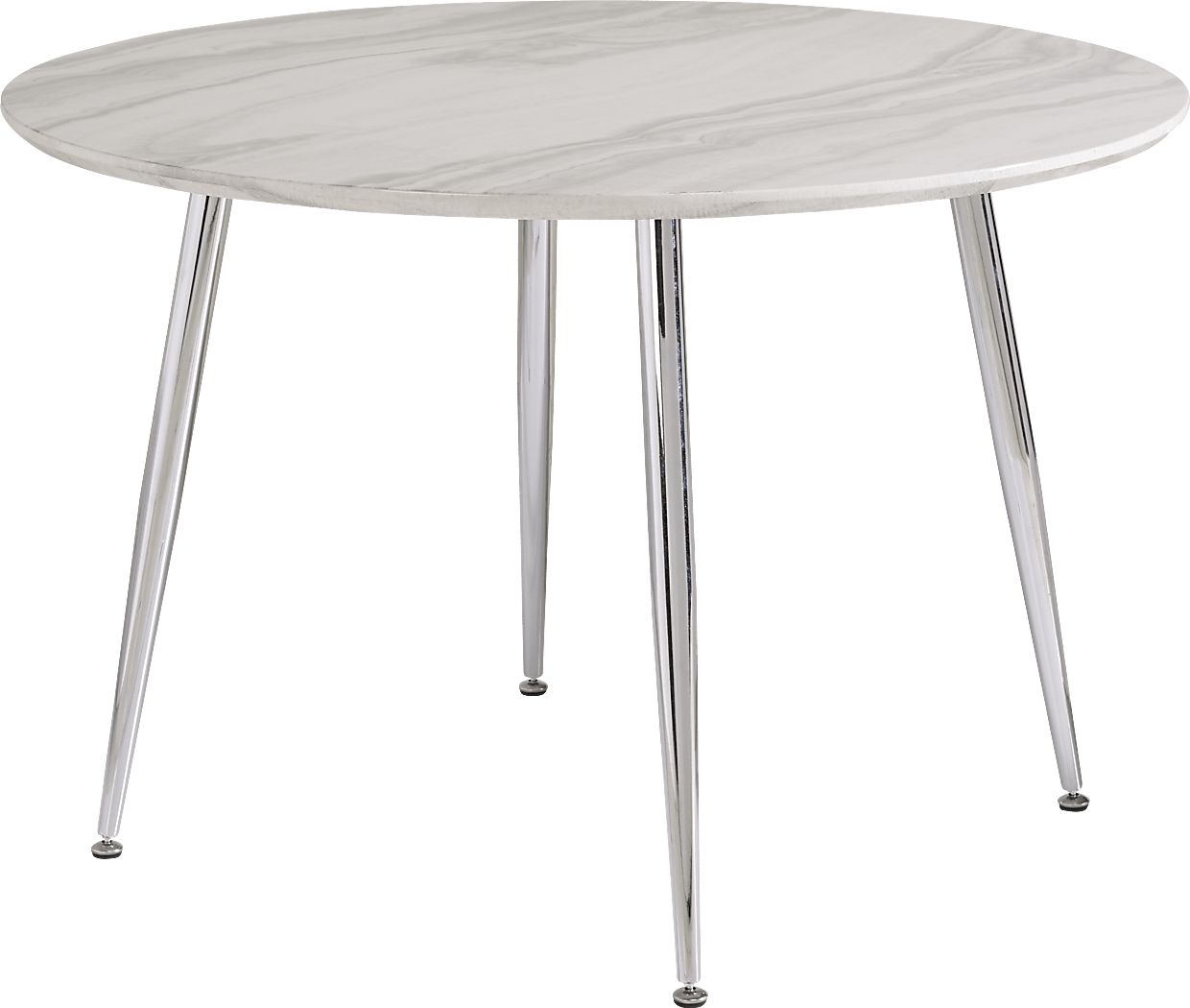 Pressley Chrome Metal White Dining Table | Rooms to Go
