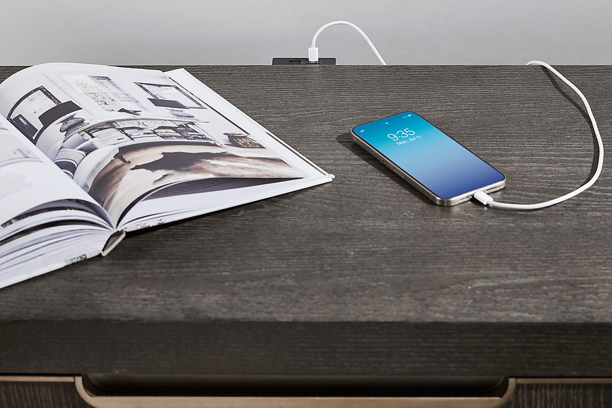 Drew & Jonathan Preston Heights Gray Nightstand | Rooms to Go