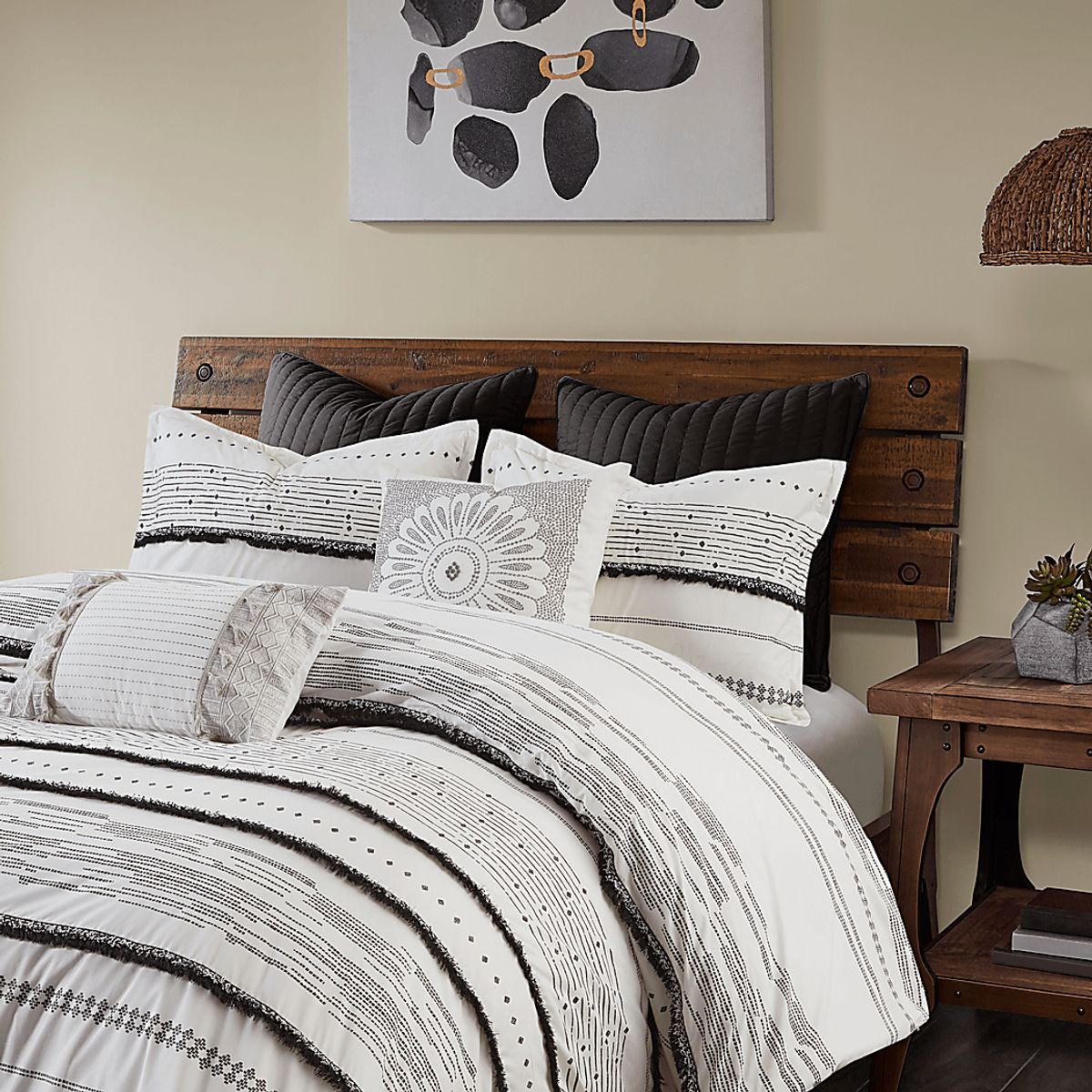 Preusser White Cotton Fabric 3 Pc Full/Queen Comforter Set | Rooms to Go