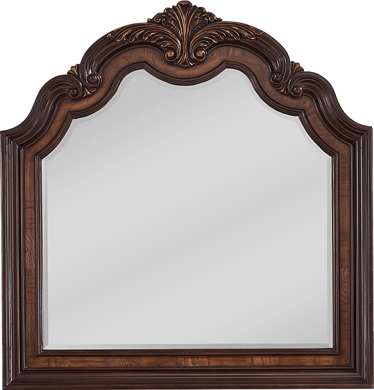 Priscilla Brown Cherry Dark Wood Mirror | Rooms to Go