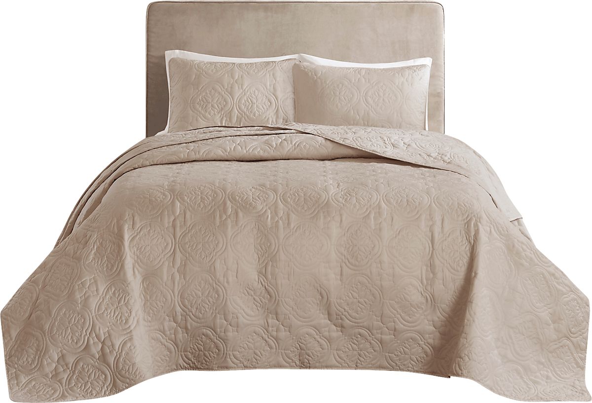 Probandt Beige Polyester Fabric 3 Pc Full/Queen Bedspread Set | Rooms to Go