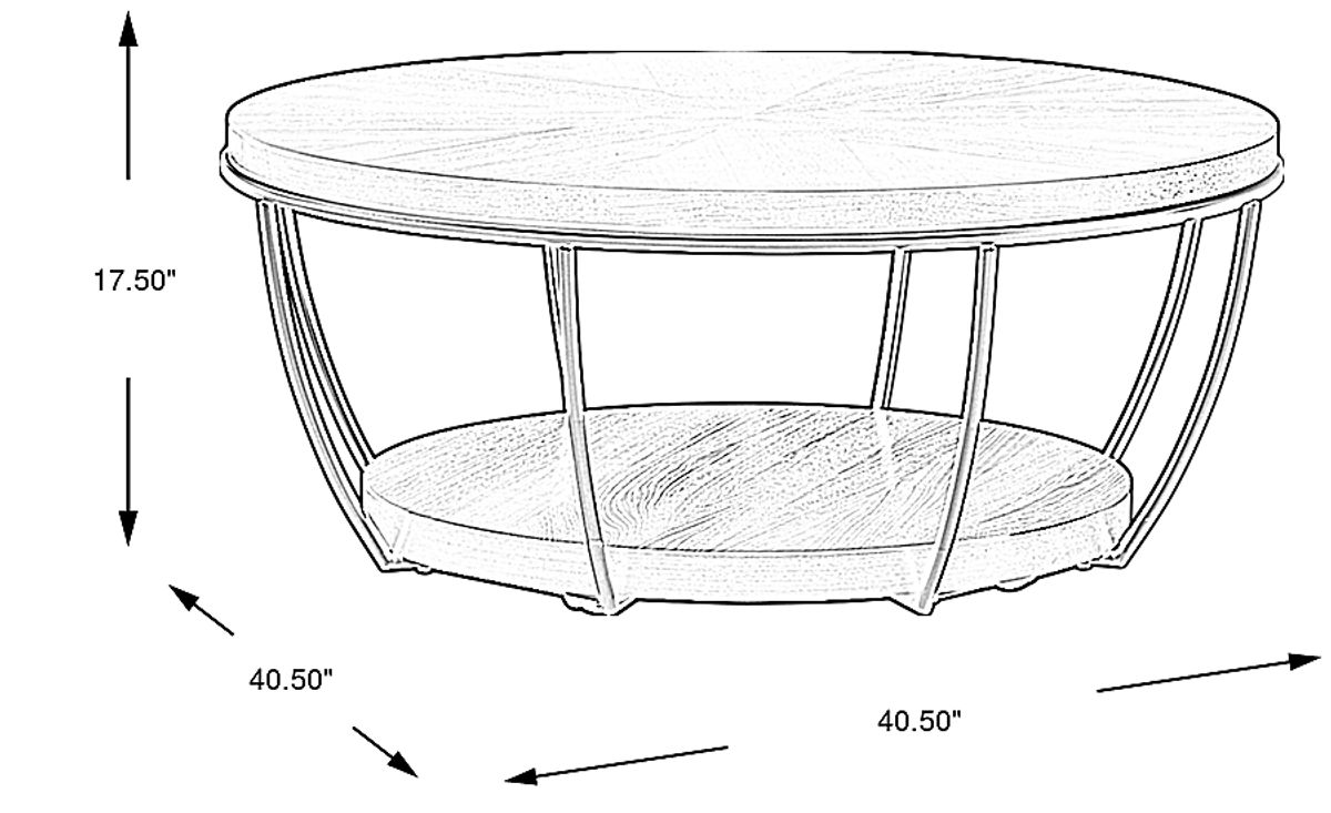 Prospect Heights Brown Cherry Dark Wood Metal,Wood Cocktail Table ...