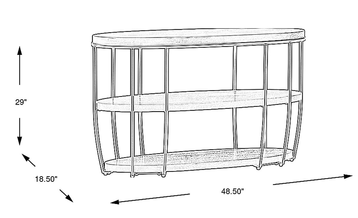 Prospect Heights Brown Cherry Dark Wood Metal,Wood Sofa Table | Rooms to Go
