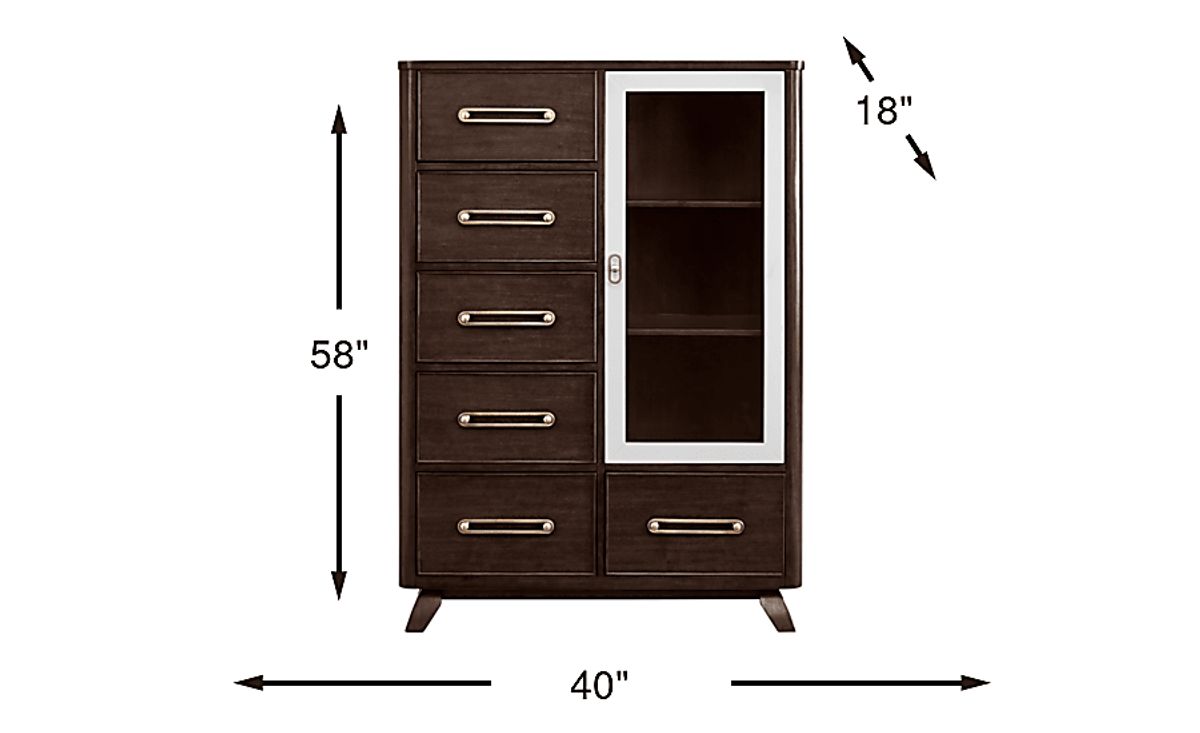 Prospect Heights Dark Brown Wood Door Chest | Rooms to Go