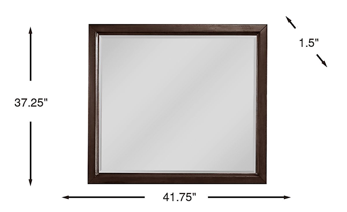 Prospect Heights Dark Brown Wood Mirror | Rooms to Go