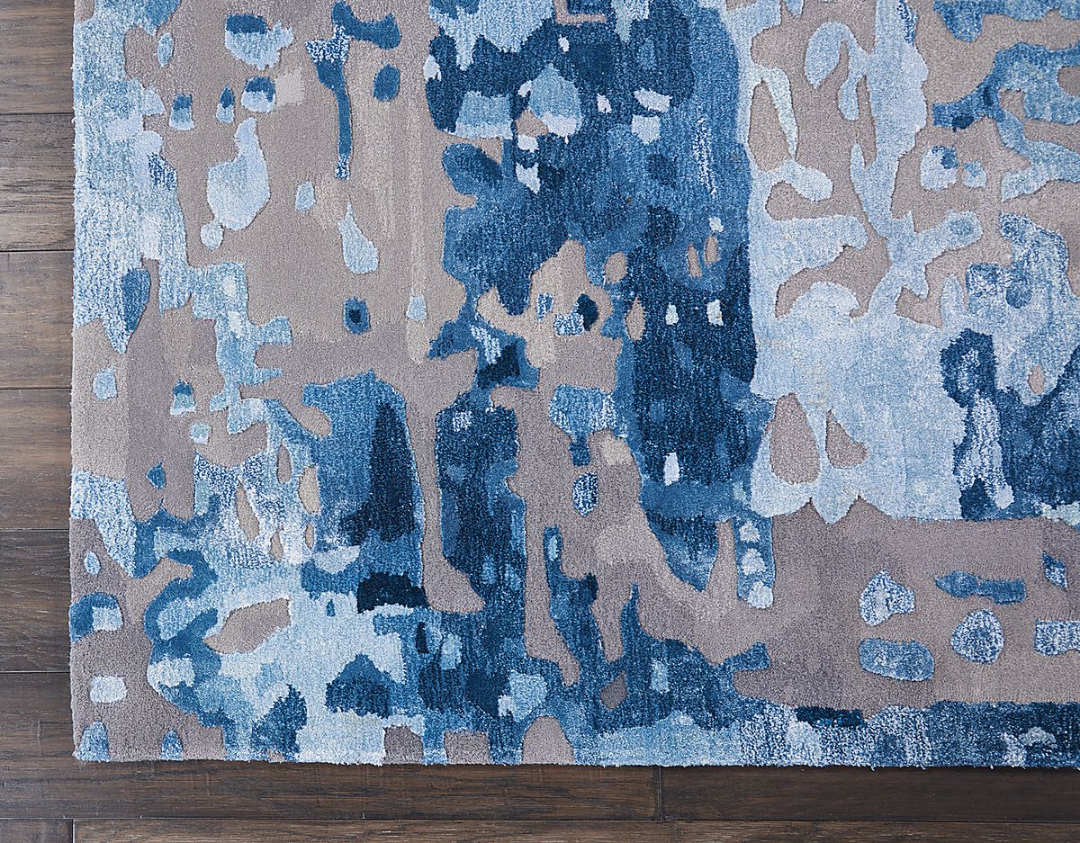 Pruzor Blue,Gray Rug | Rooms to Go