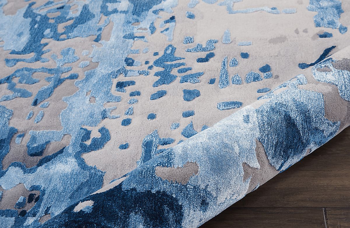 Pruzor Blue,Gray Rug | Rooms to Go