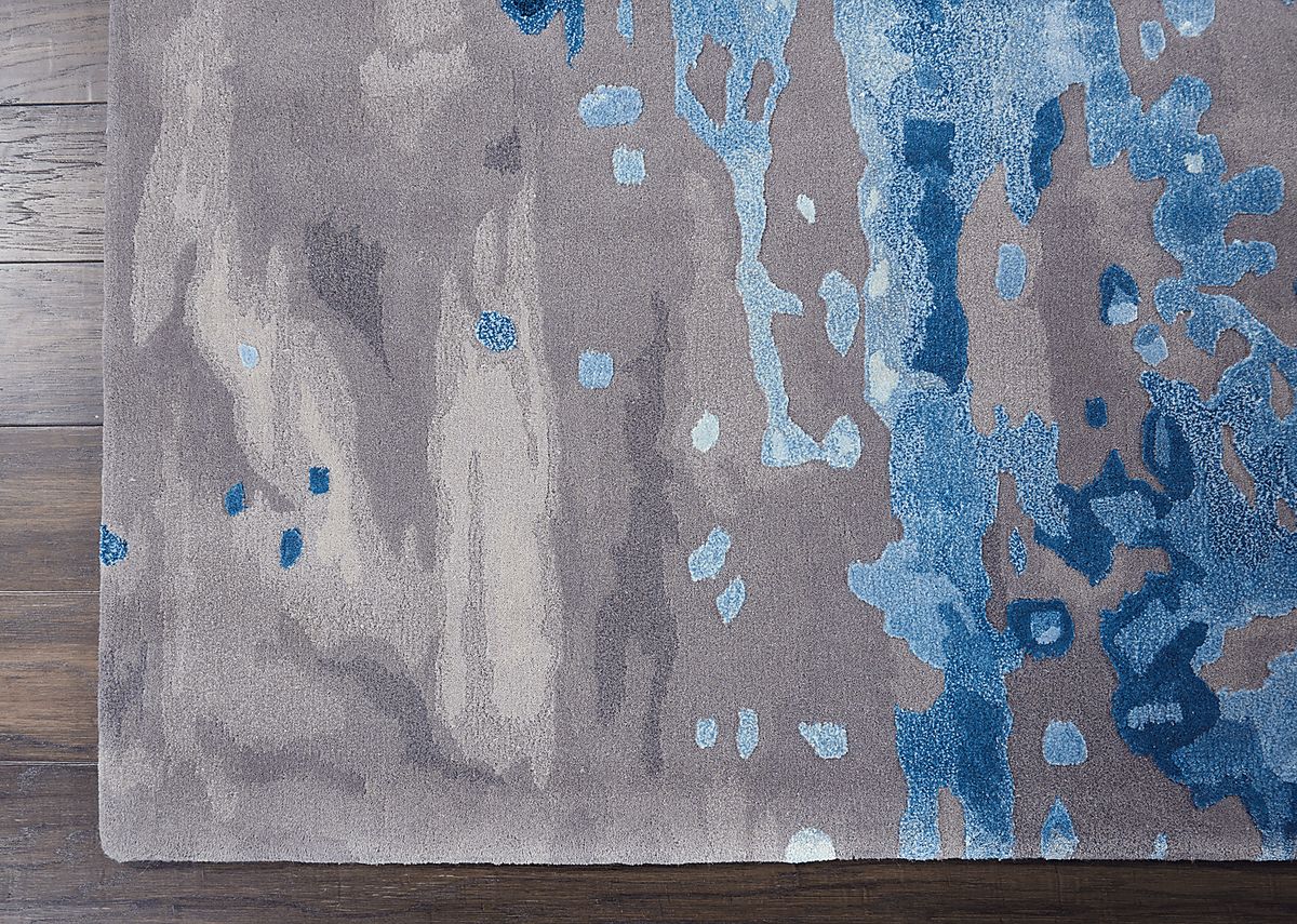 Pruzor Blue,Gray Rug | Rooms to Go
