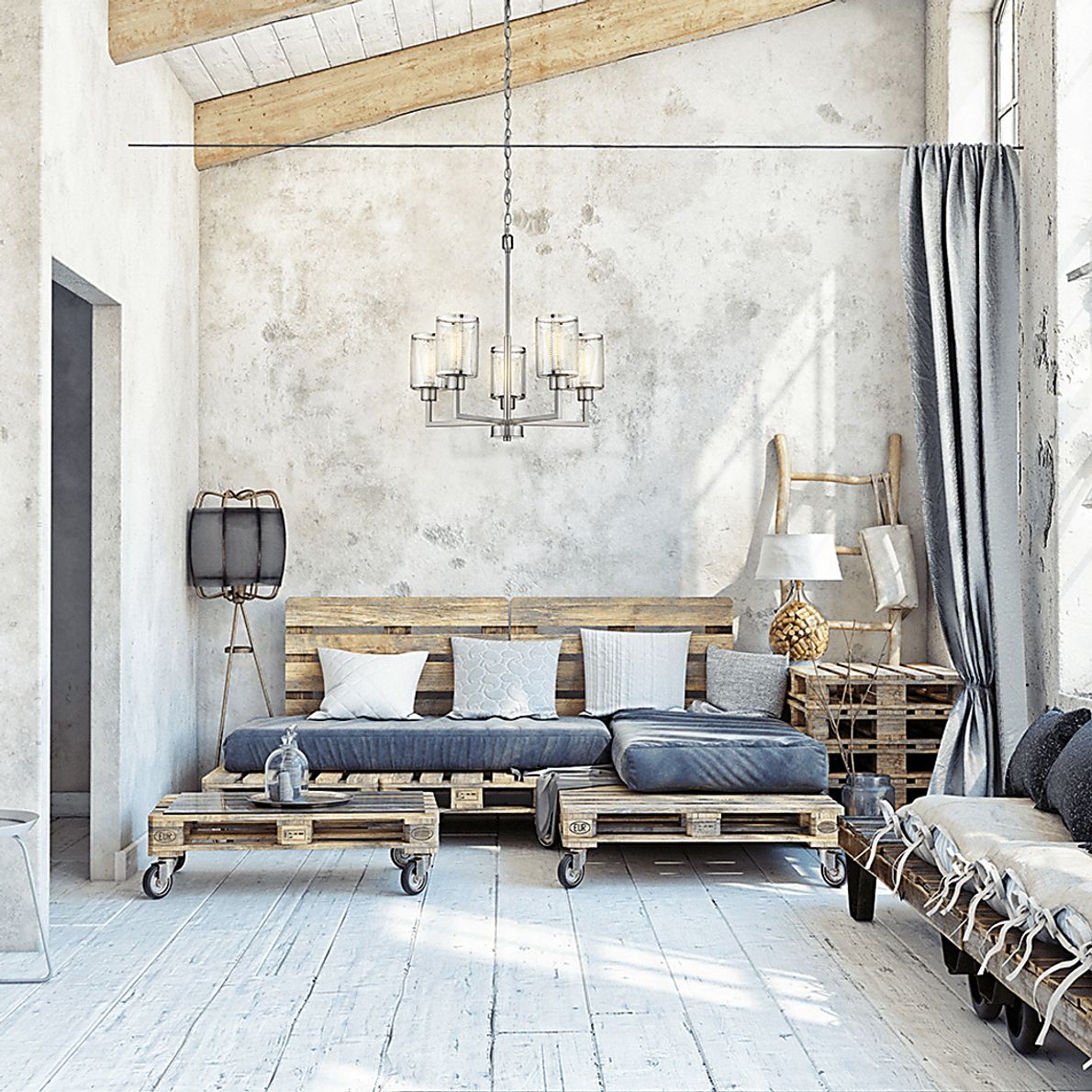 Pulama Nickel Chandelier - Rooms To Go