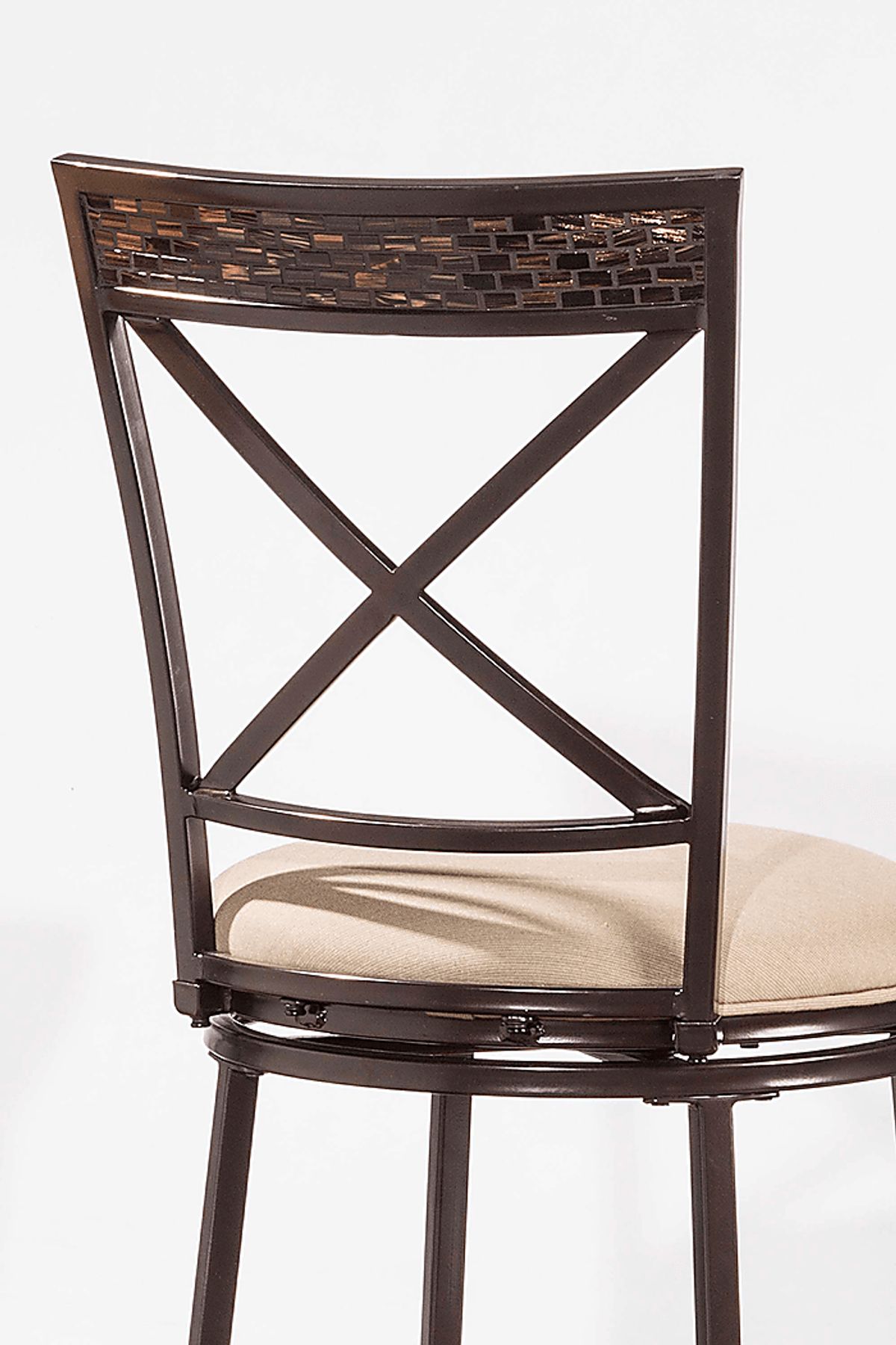 Pullman Bronze Metal Beige Swivel Barstool | Rooms to Go