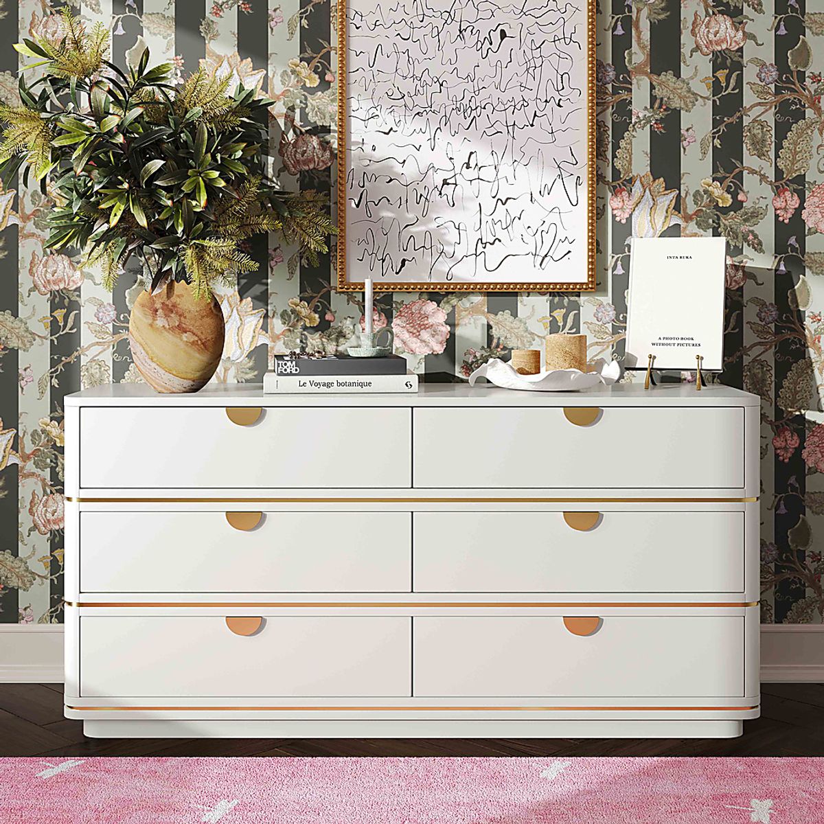 Purdon Cream Colors,Light Wood,White Beige Dresser | Rooms to Go