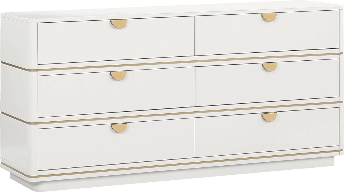 Purdon Cream Colors,Light Wood,White Beige Dresser | Rooms to Go
