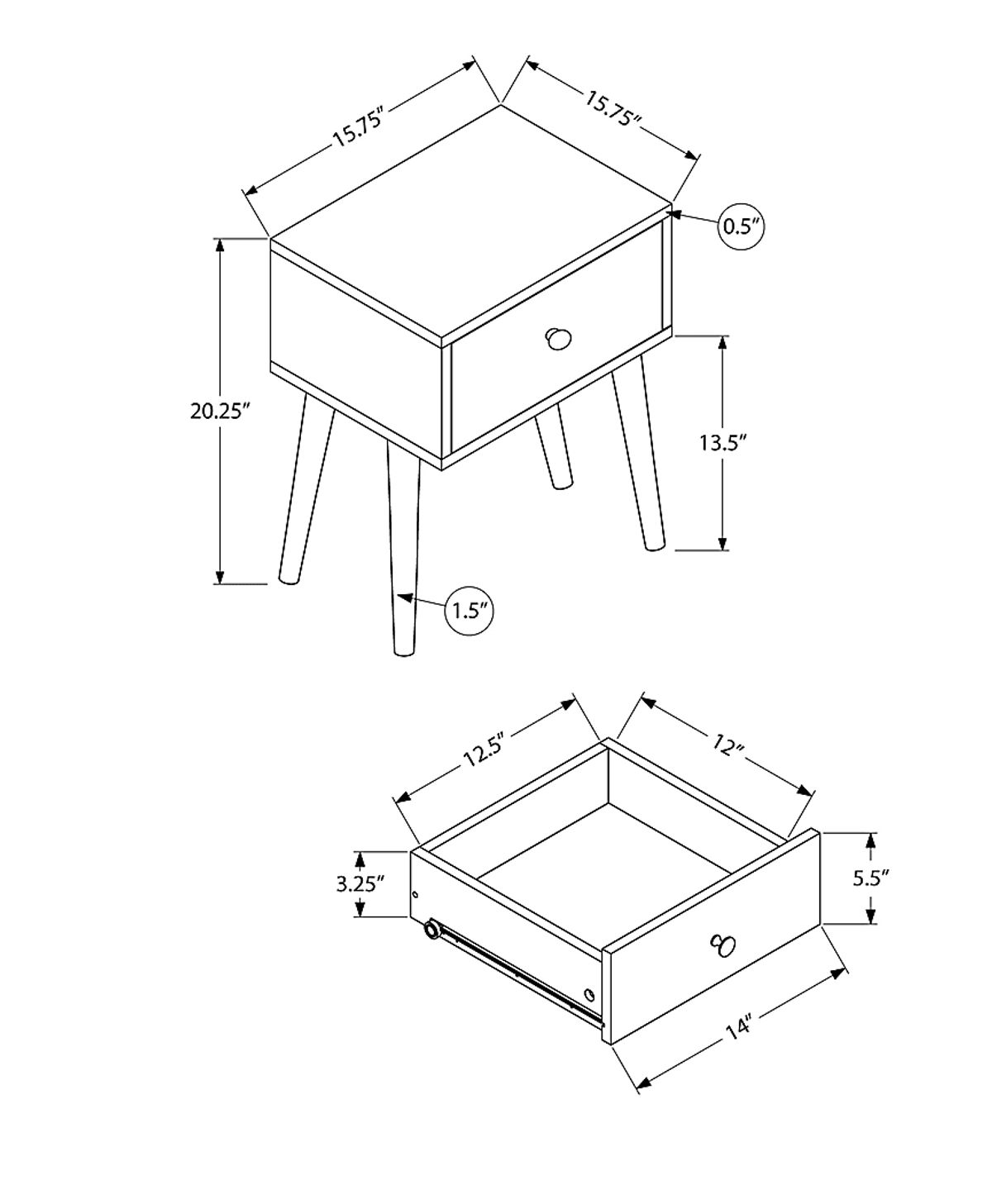 Pyrit Walnut Dark Wood Side Table | Rooms to Go