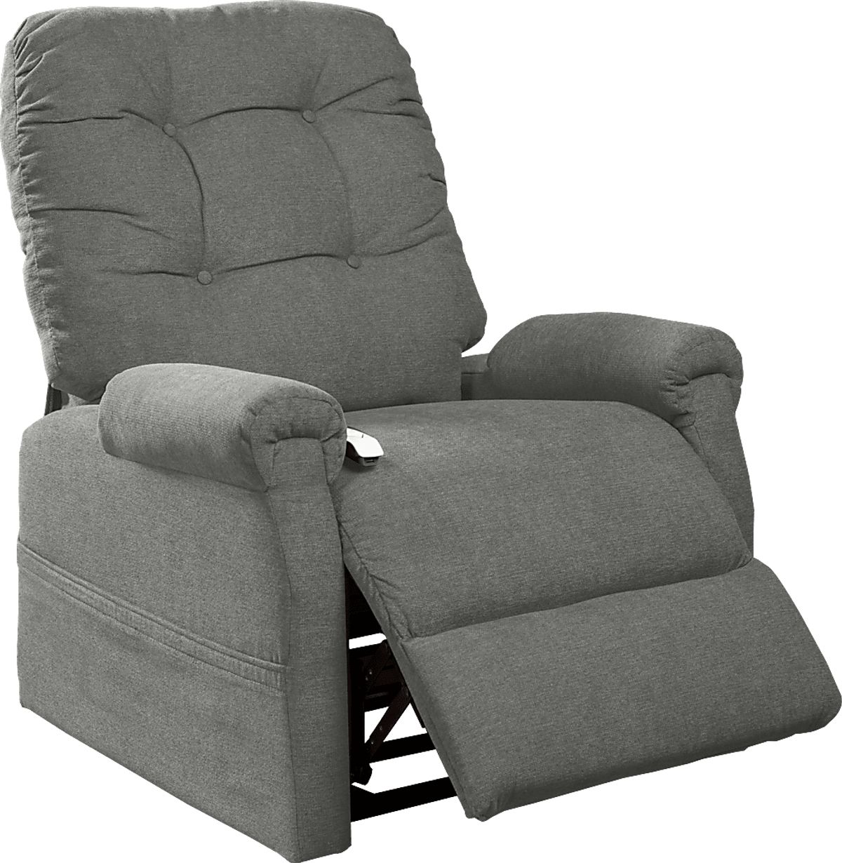 Pyron Gray Polyester Fabric Power Recliner | Rooms to Go