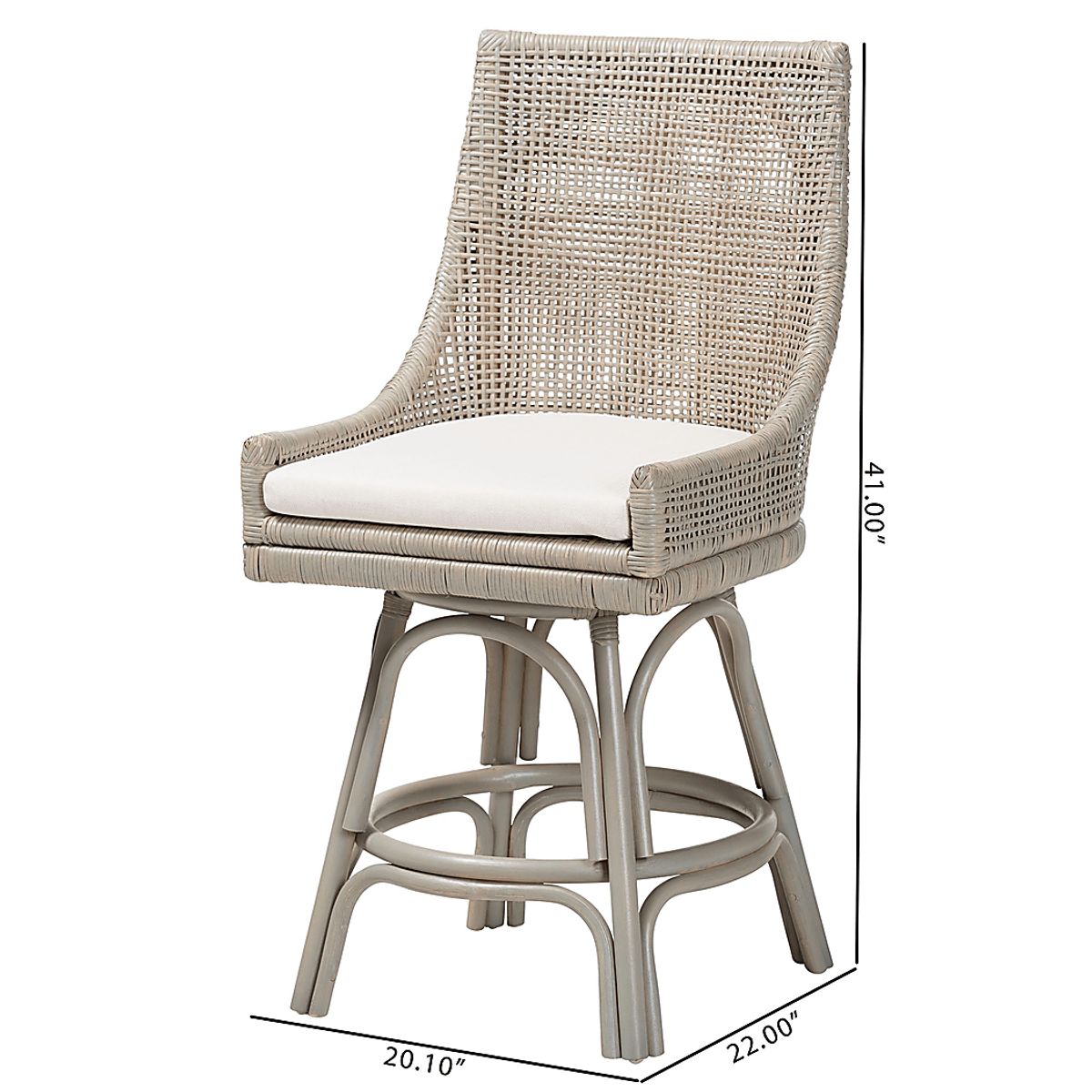 Quadbit Gray Polyester Fabric Swivel Counter Height Stool | Rooms to Go