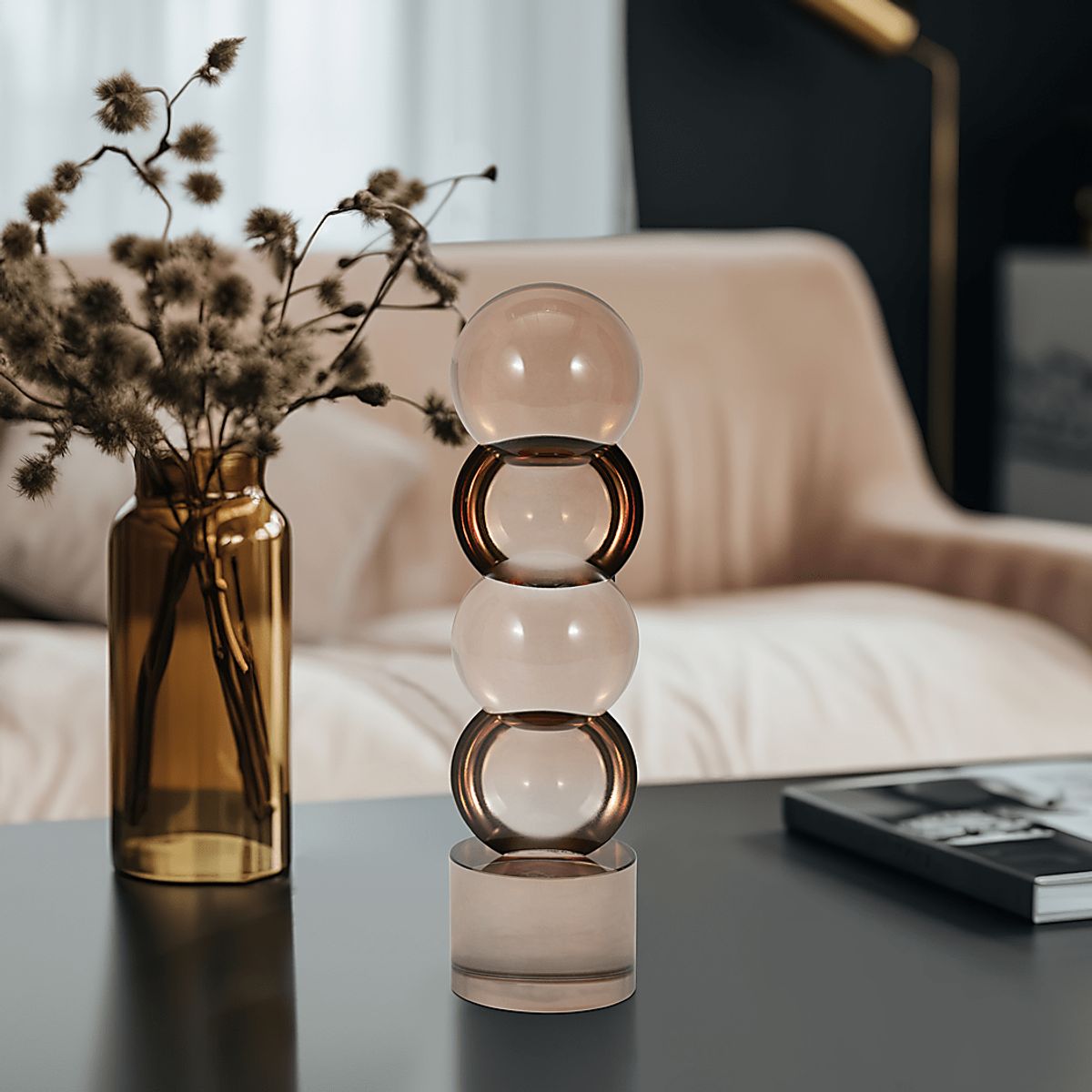 Rahall Clear White Statue | Rooms to Go