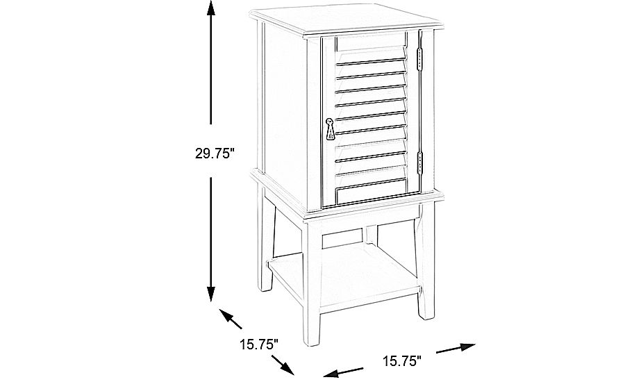 Raiden White Shutter Door Table - Rooms To Go