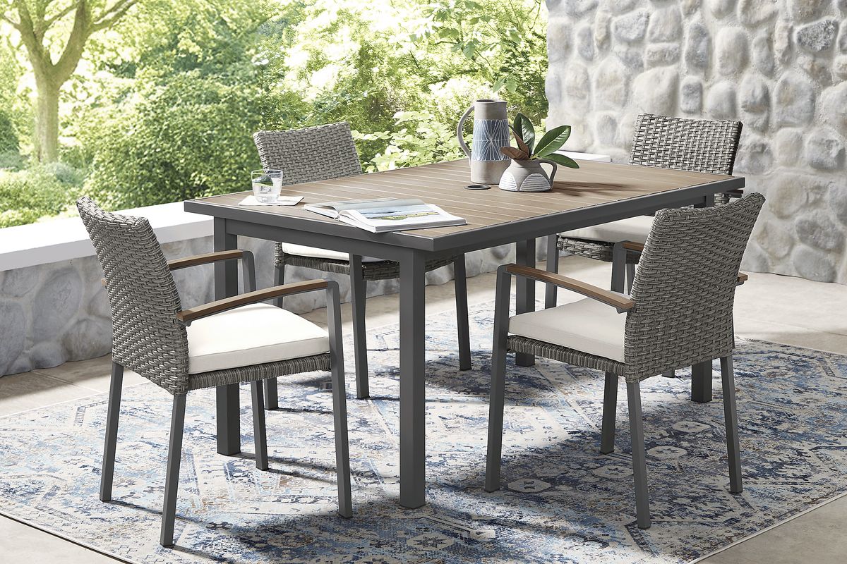Randolph Gray Aluminum Outdoor Dining Chair | Rooms to Go