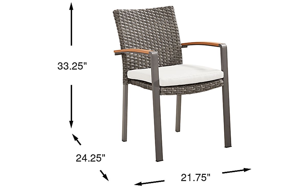 Randolph Gray Aluminum Outdoor Dining Chair | Rooms to Go