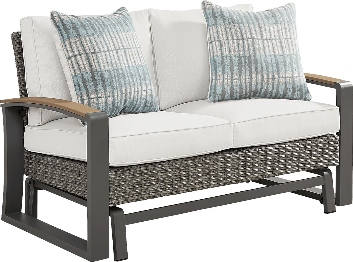 Randolph Gray Aluminum Outdoor Gliding Loveseat | Rooms to Go
