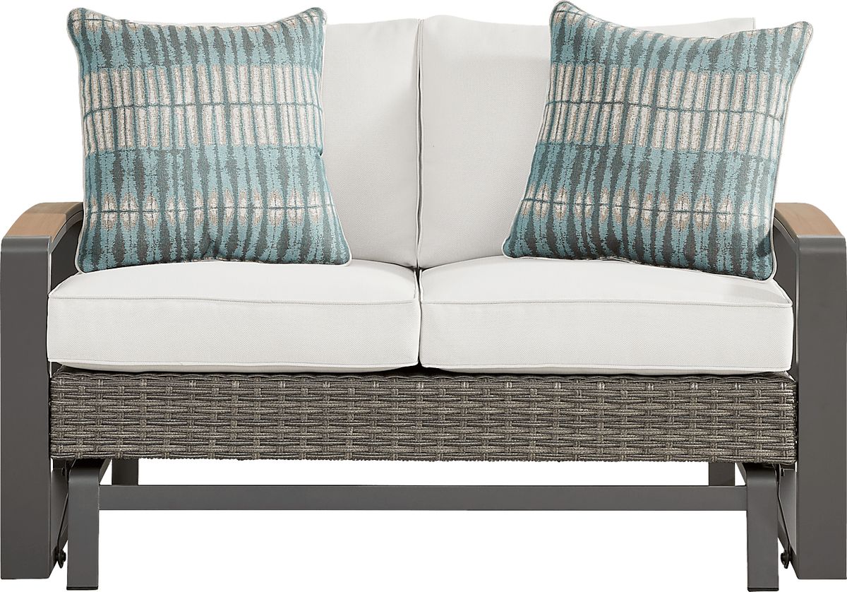 Randolph Gray Aluminum Outdoor Gliding Loveseat | Rooms to Go