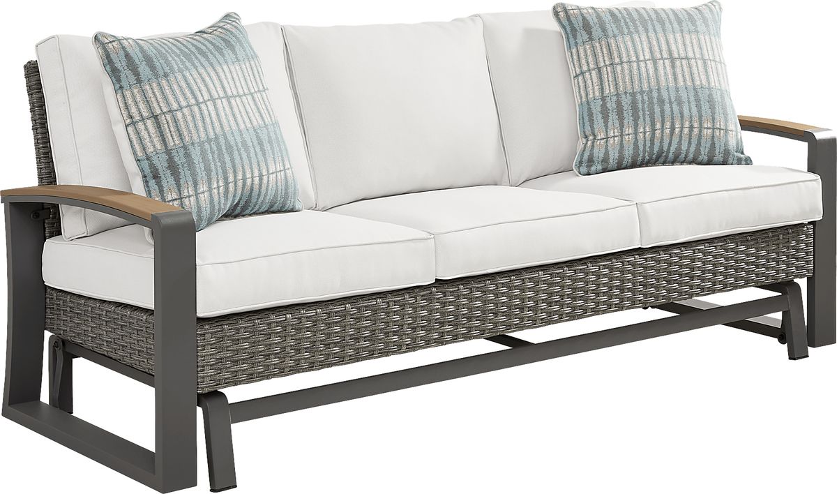 Randolph Gray Aluminum Outdoor Gliding Sofa | Rooms to Go