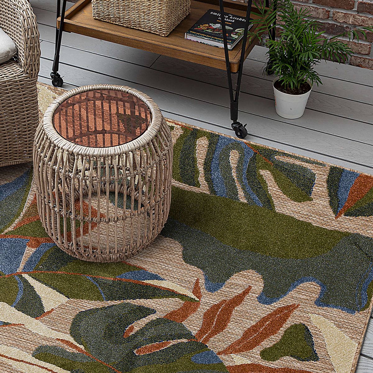 Rane Beige,Green,Rust Beige,Green,Red Outdoor Rugs | Rooms to Go