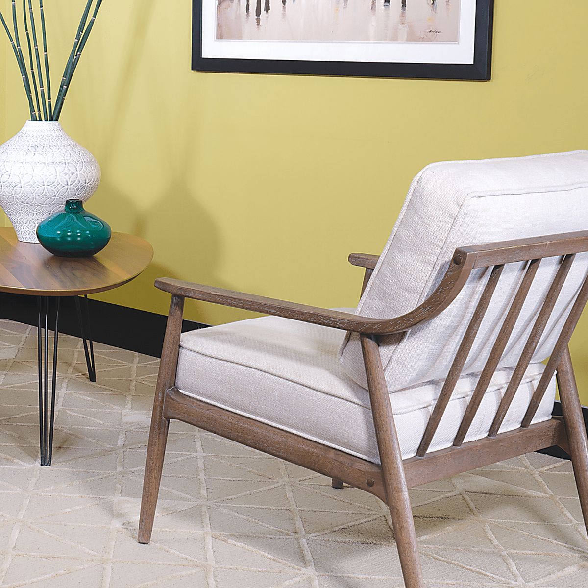 Ranelo I Cream Beige Polyester Fabric Accent Chair | Rooms to Go