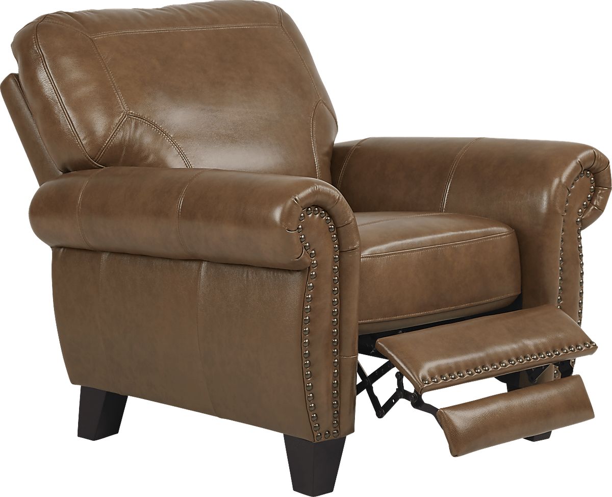 Rapallo Saddle Brown Leather Recliner | Rooms to Go