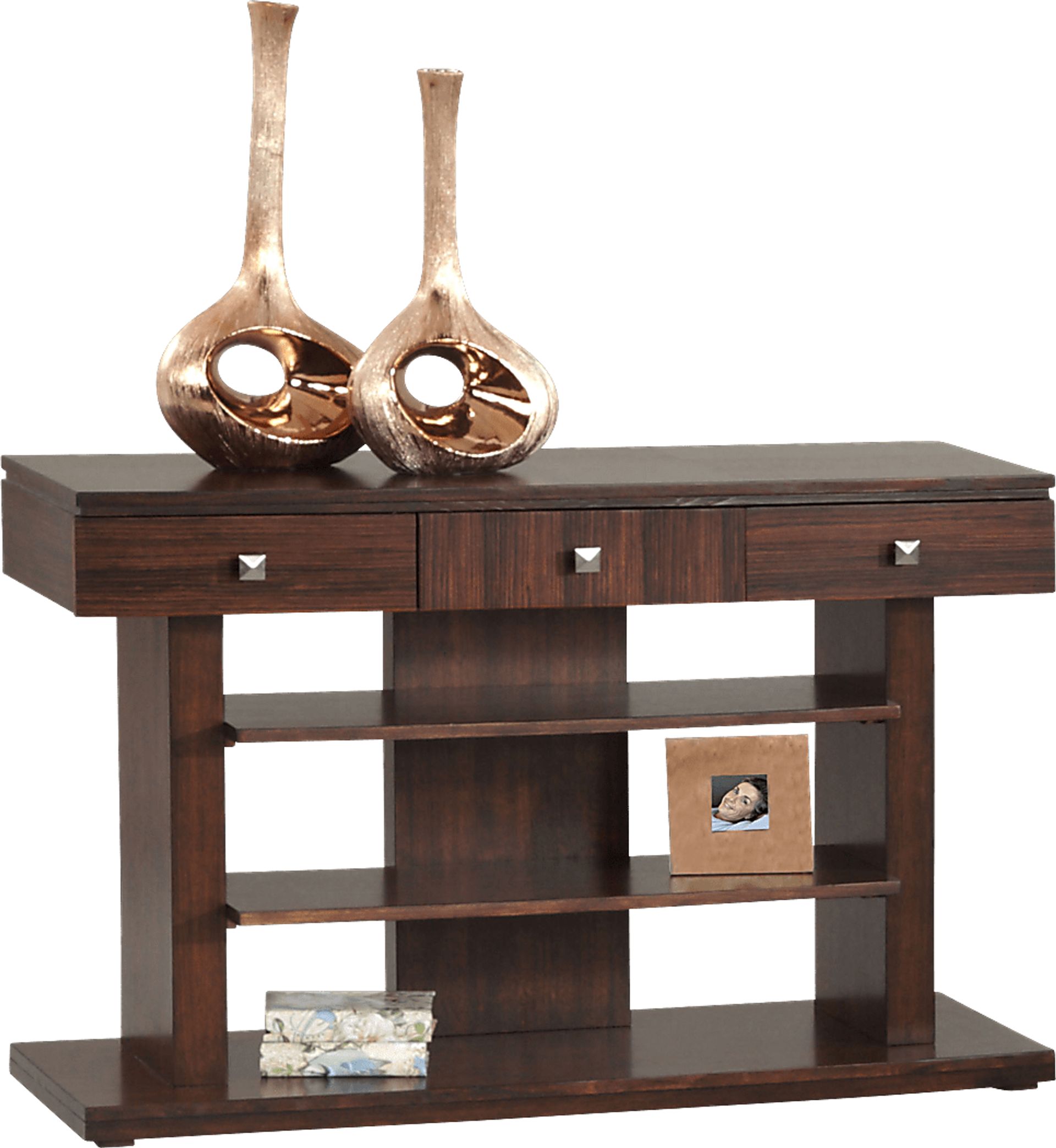 Raspur Brown Dark Wood Sofa Table | Rooms to Go