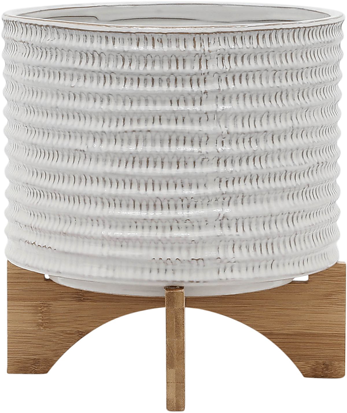 Ratliff Ivory Light Wood,White Beige Planter | Rooms to Go