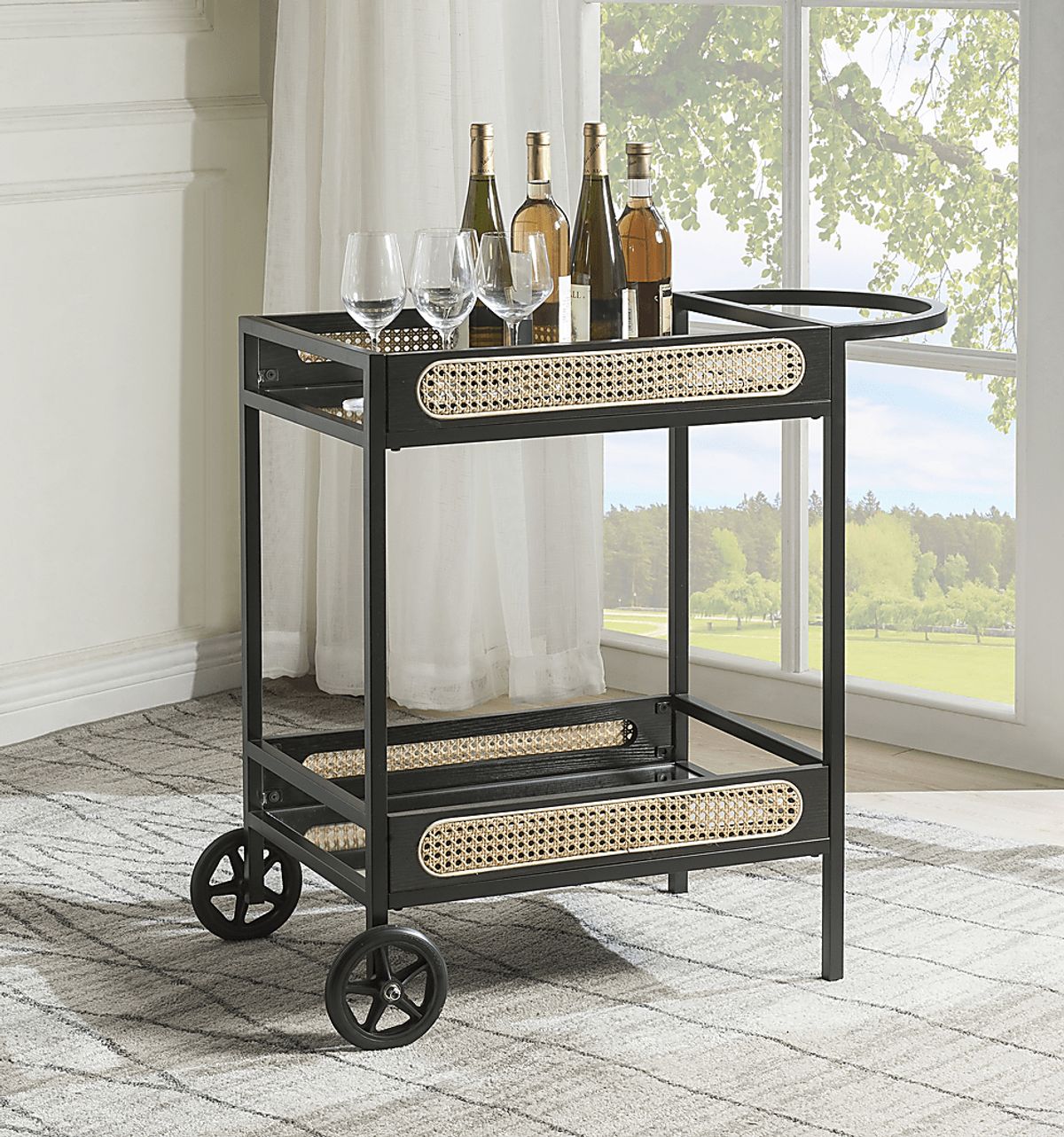 Ravensaide Black Black,Colors Bar Cart | Rooms to Go