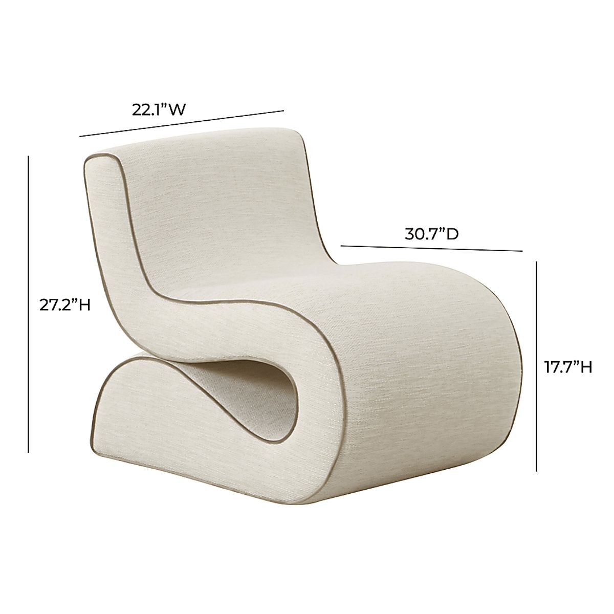 Rawding Cream Beige Polyester Fabric Accent Chair | Rooms to Go