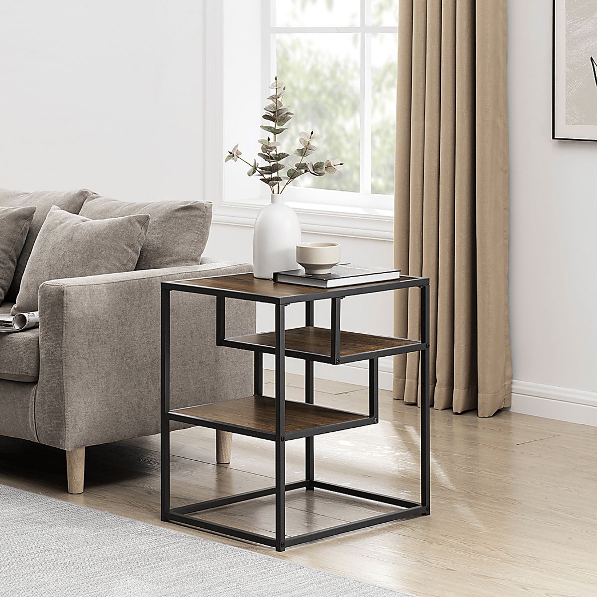 Rawley Walnut Dark Wood End Table | Rooms to Go