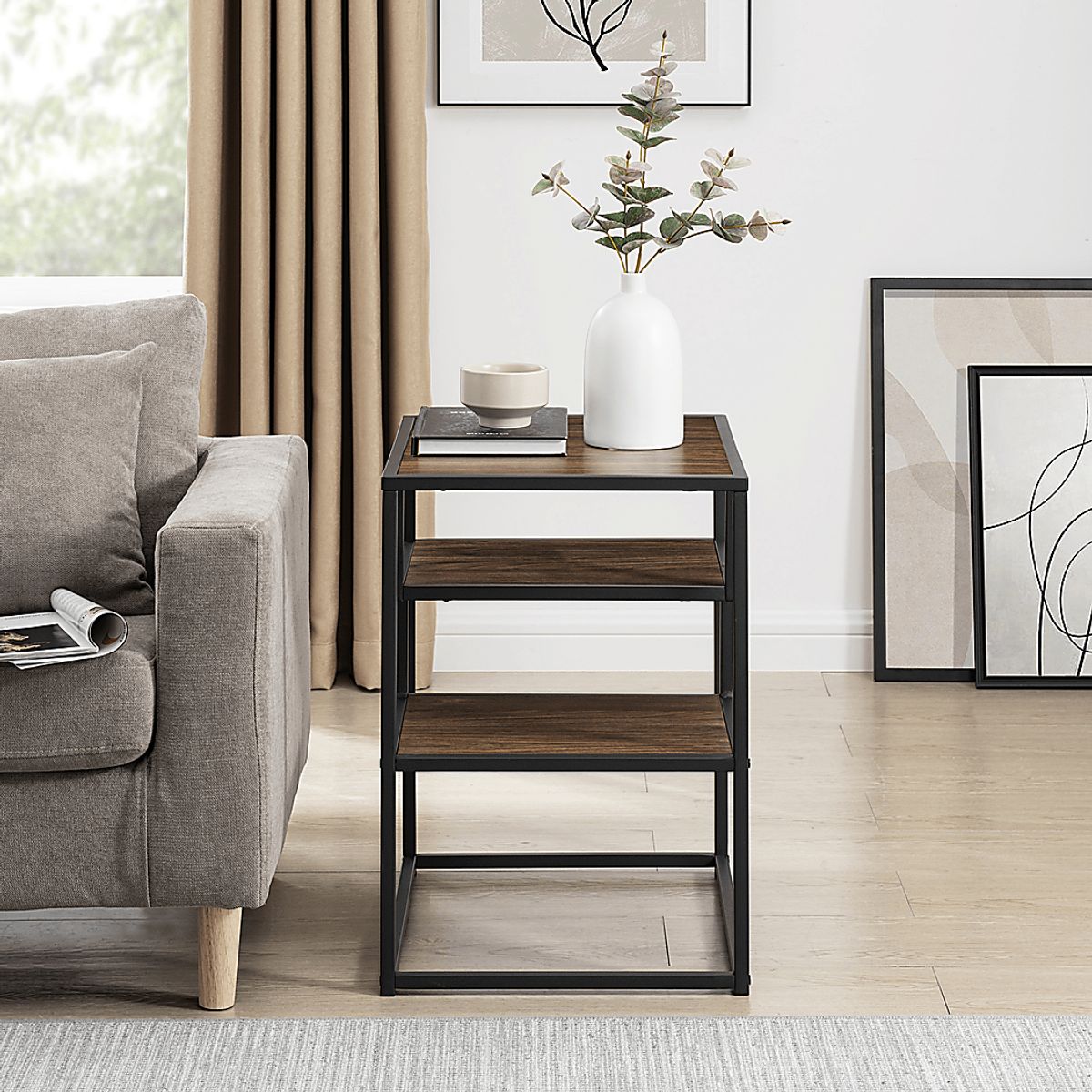 Rawley Walnut Dark Wood End Table | Rooms to Go