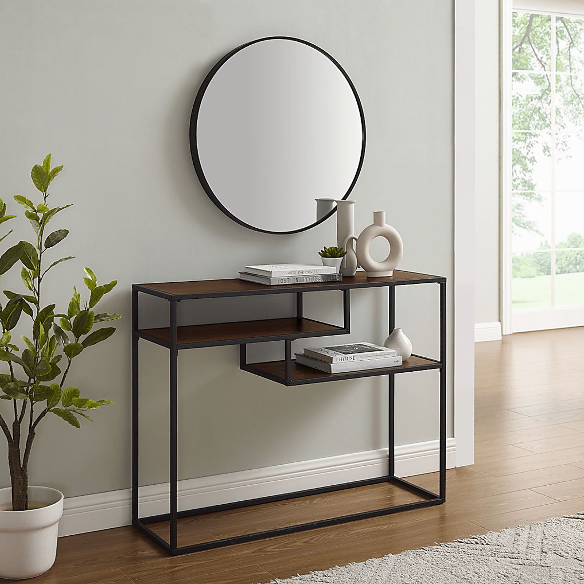 Rawley Walnut Dark Wood Sofa Table | Rooms to Go