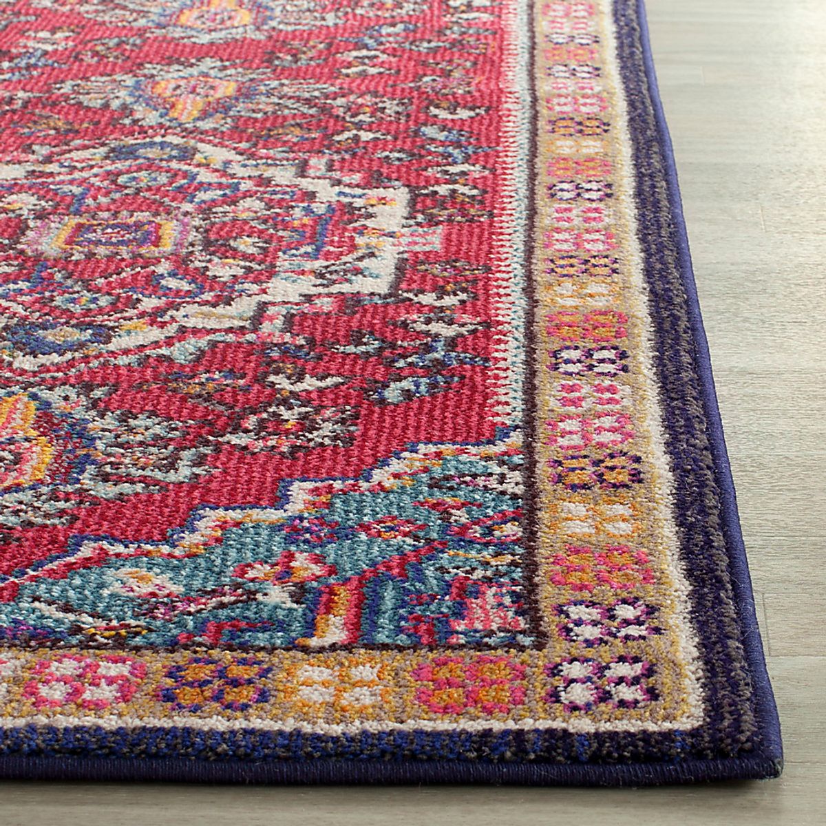 Razdan Red Polypropylene Fabric Rug | Rooms to Go