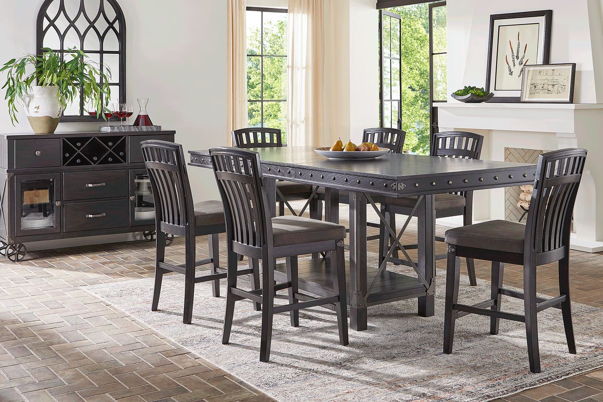 Red Hook 8 Pc Black Black,Colors Dining Room Set With Server, Counter ...