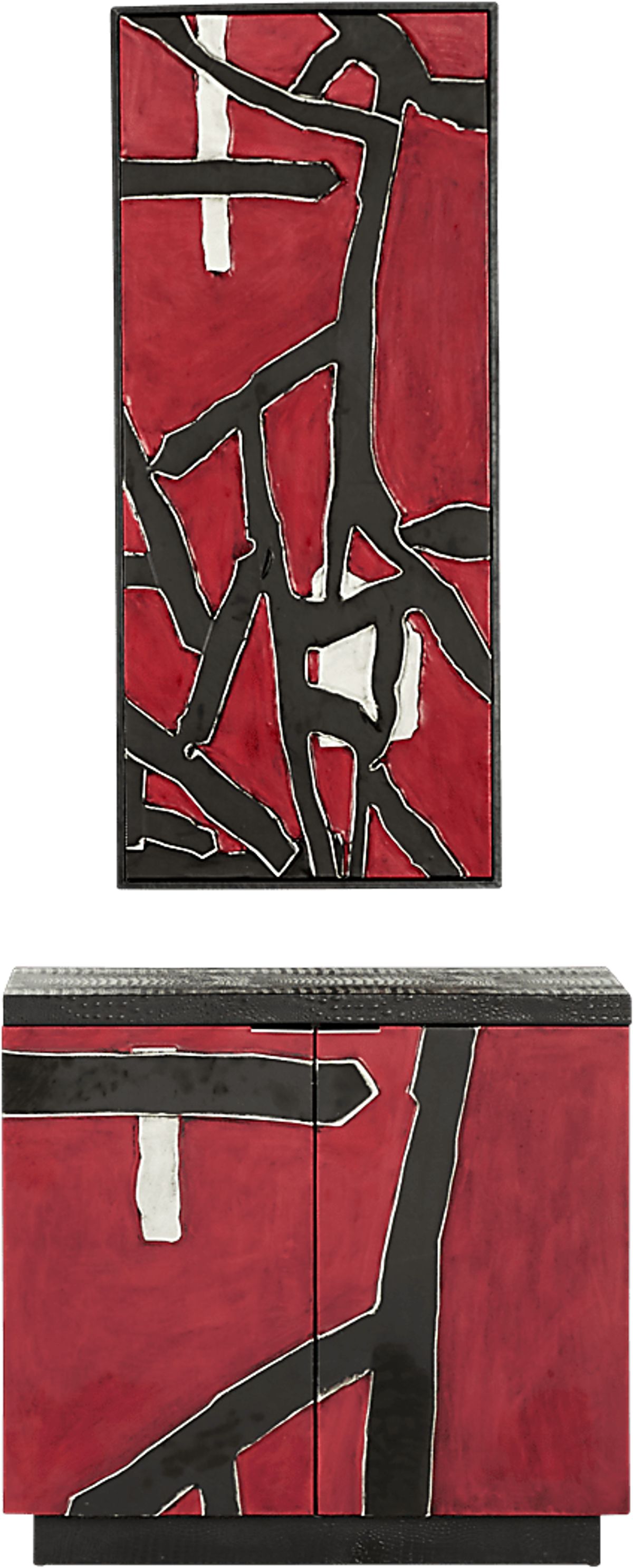 Red Vision Colors Accent Cabinet & Wall Art Set | Rooms to Go