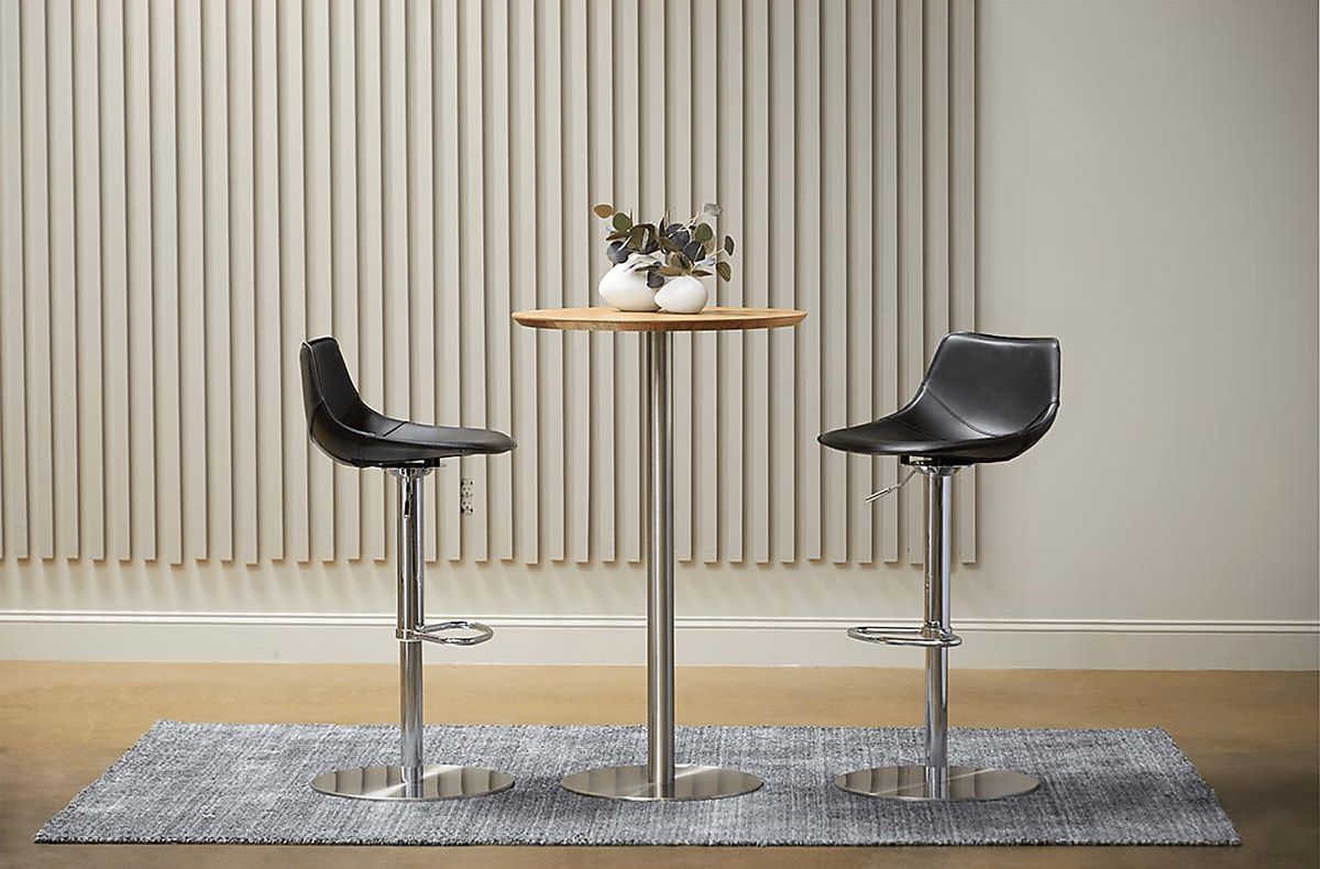 Reebe Black Leather Barstool | Rooms to Go