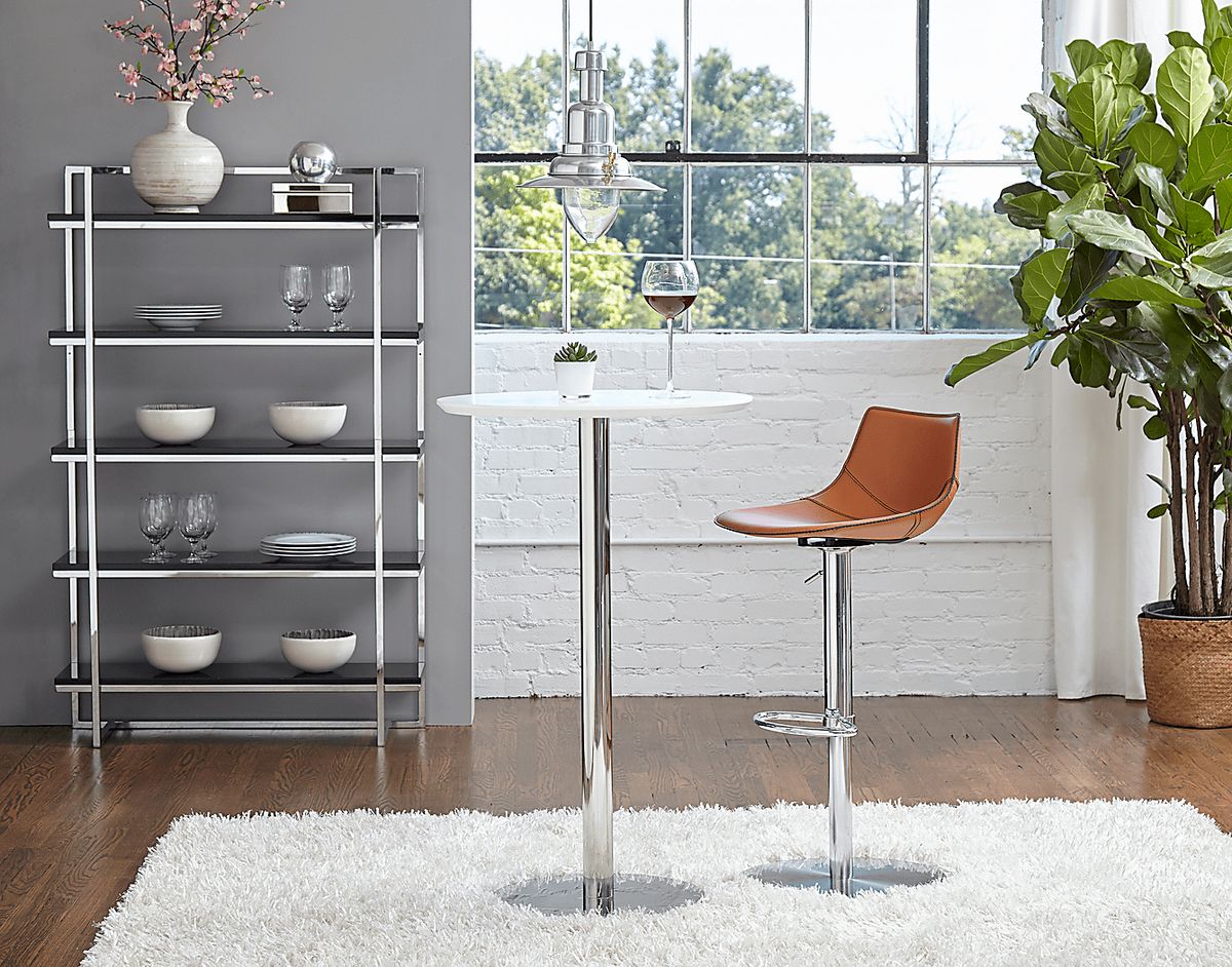 Reebe Cognac Red Leather Barstool | Rooms to Go