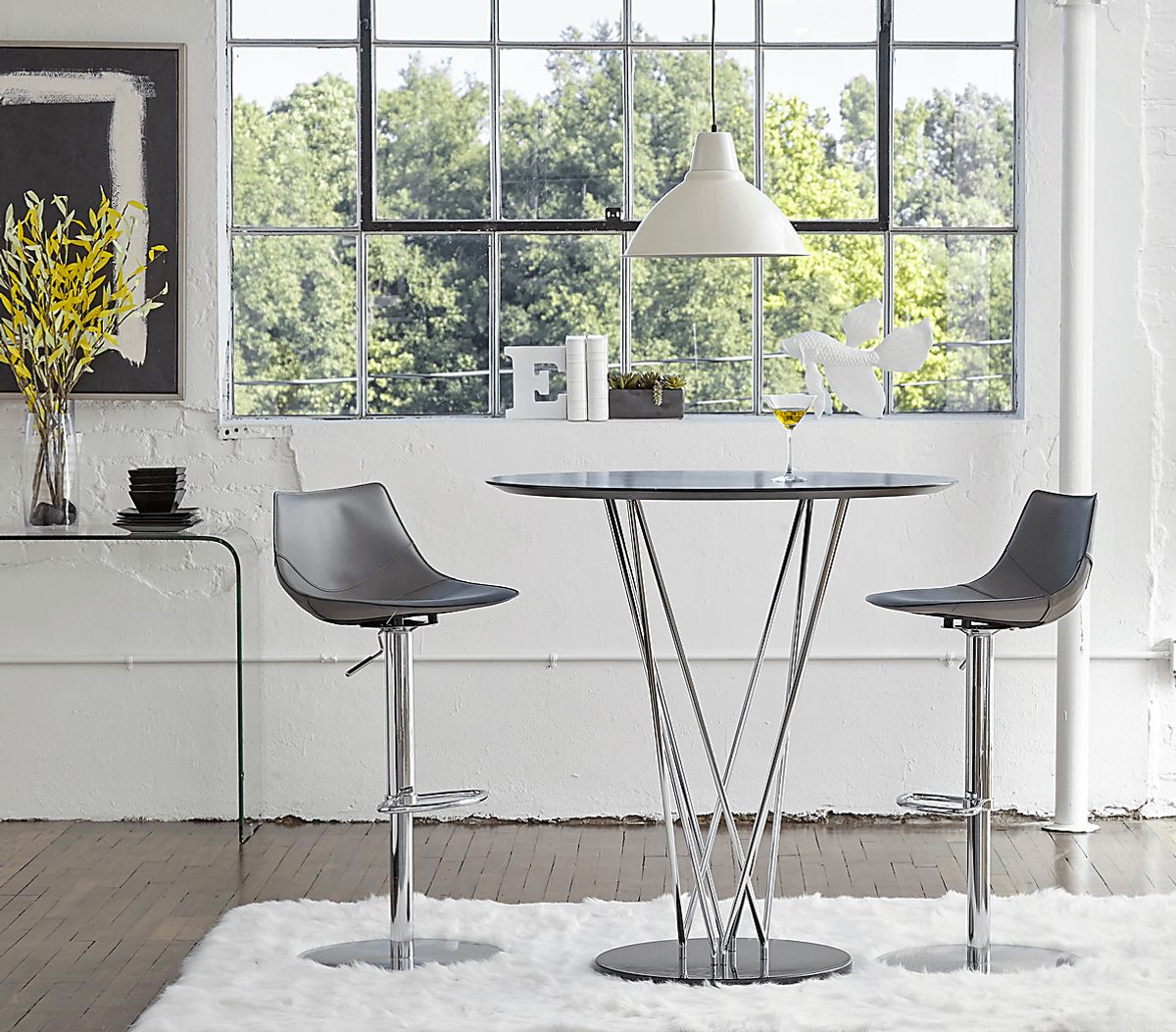 Reebe Gray Leather Barstool | Rooms to Go