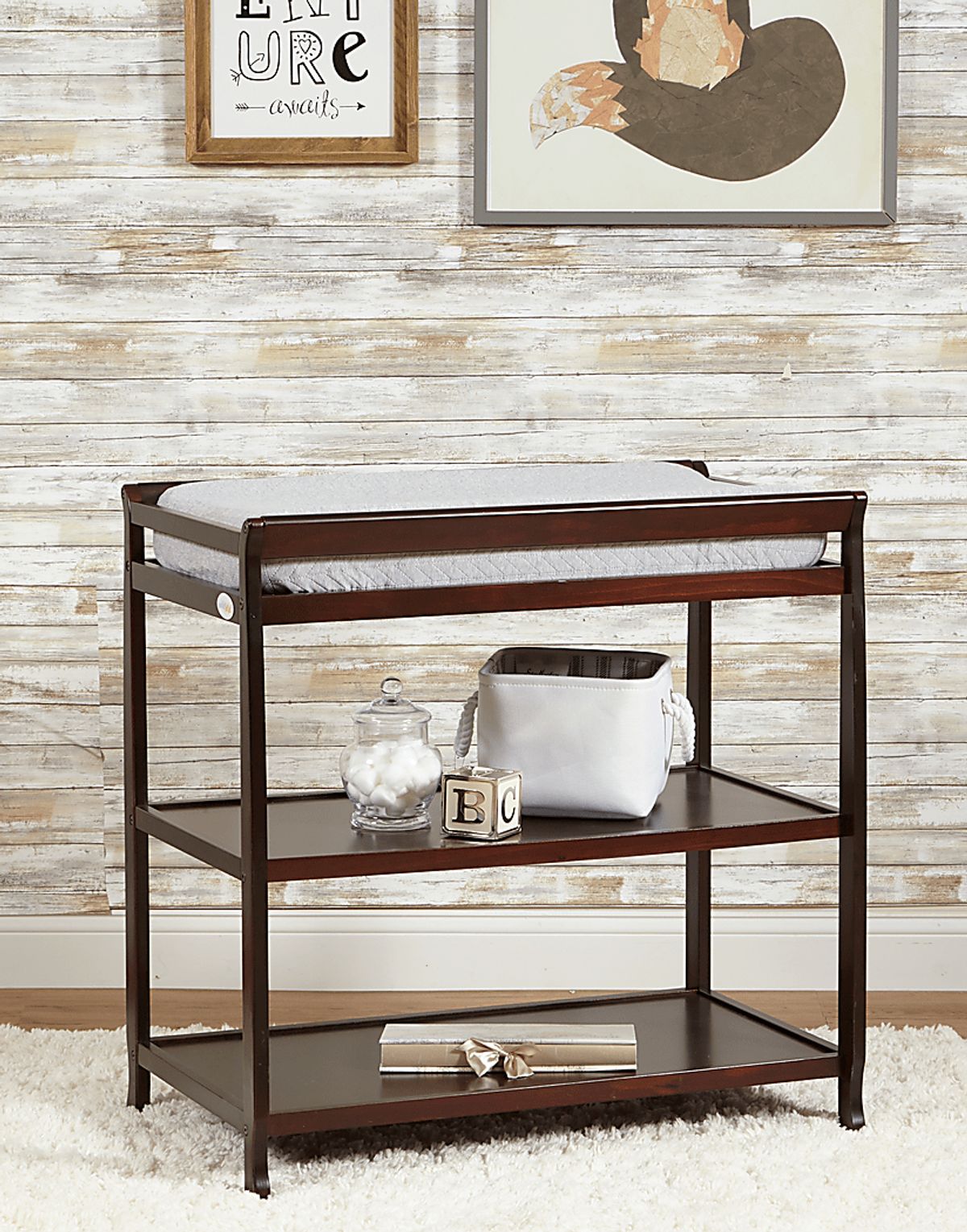 Reena Espresso Dark Wood Changing Table | Rooms to Go