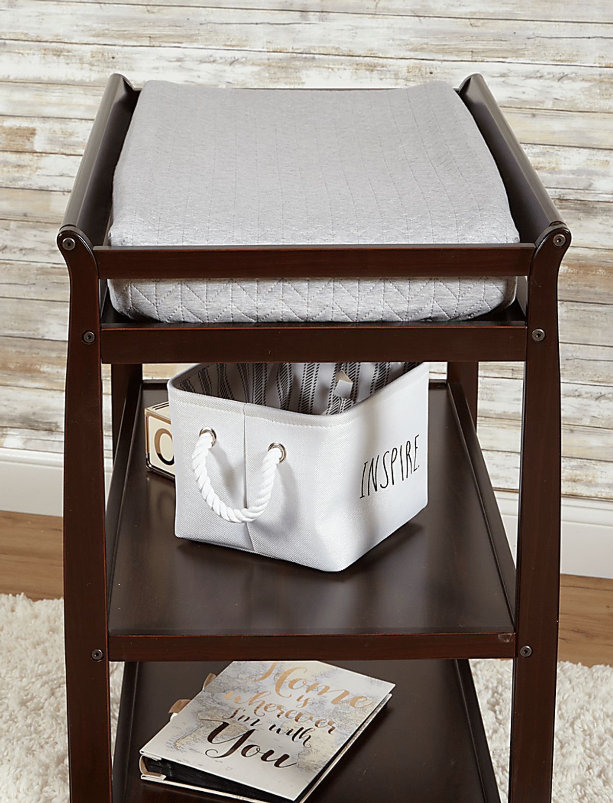 Reena Espresso Dark Wood Changing Table | Rooms to Go