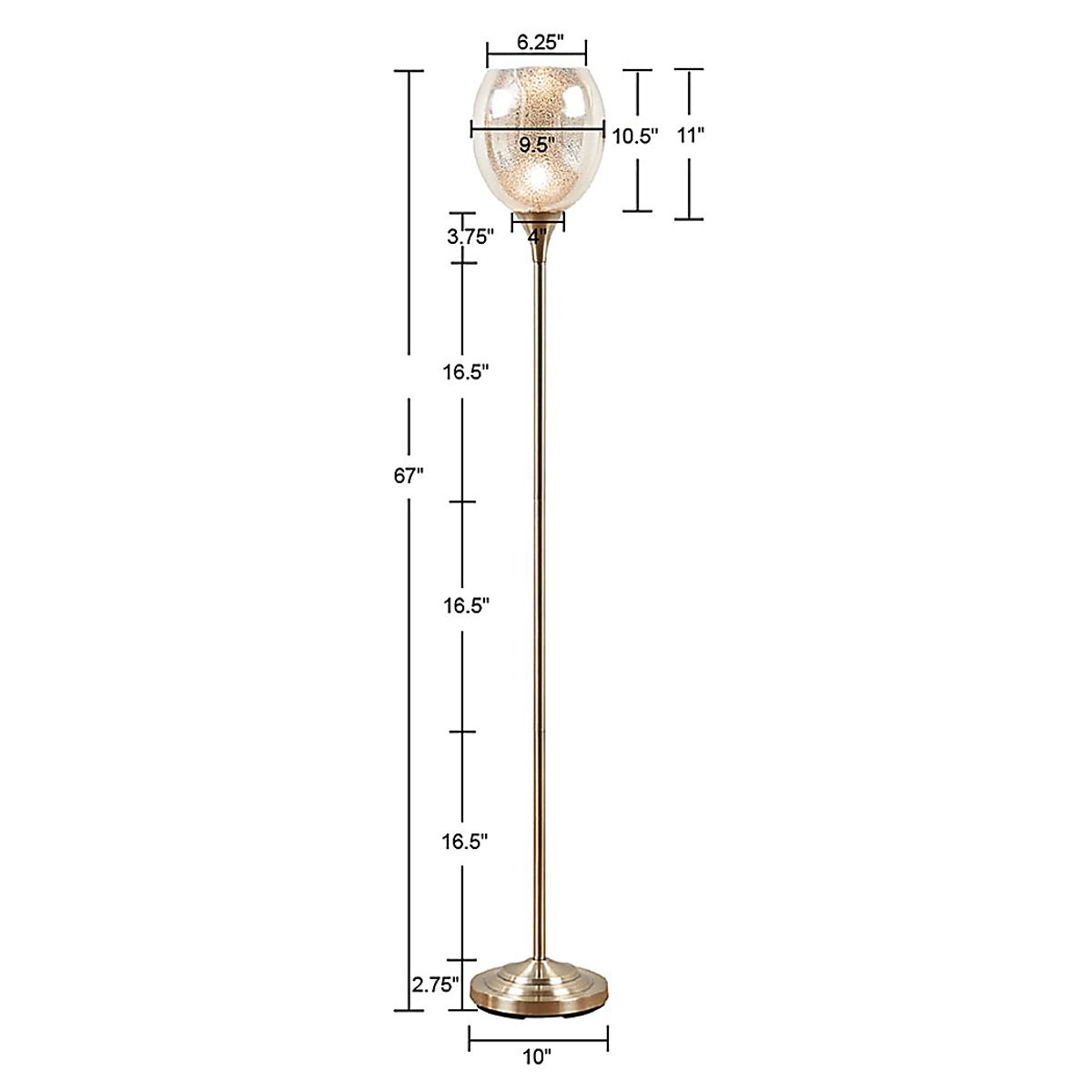 Reflect Creek Brass Yellow Floor Lamp | Rooms to Go